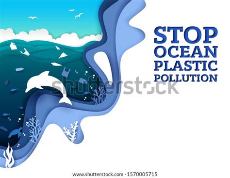 해양 플라스틱 오염 포스터 배너 템플릿 스톡 벡터로열티 프리 1570005715 Shutterstock