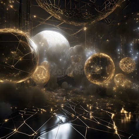 A Digital Illustration Of A Complex And Abstract Scene Merging High Tech Otherworldly Elegance