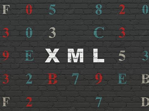 Database Concept Xml On Wall Background Center Application Software