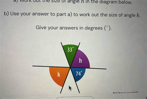 Solved Work Out The Size Of Angle N In The Diagram Below B Use Your Answer To Part A To Work