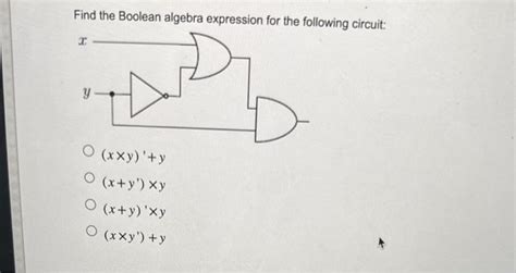 solved find the boolean algebra expression for the following