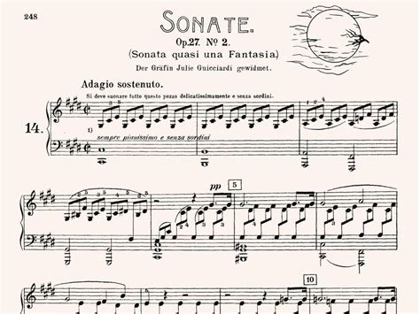 Beethoven Moonlight Sonata First Movement Op 27 No 2 Vintage Dark
