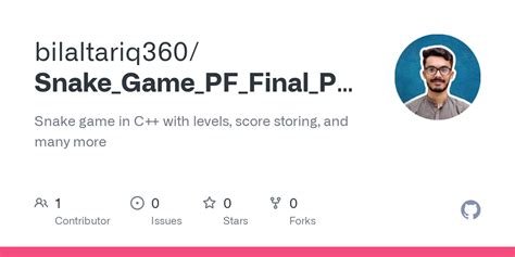 GitHub Bilaltariq Snake Game PF Final Project Snake Game In C With Levels Score Storing