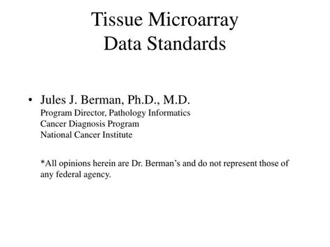 Ppt Tissue Microarray Data Standards Powerpoint Presentation Free