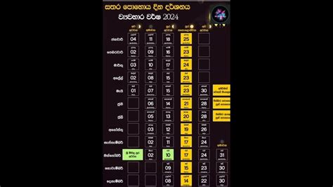 2024 සතර පොහොය දින දර්ශනය Youtube