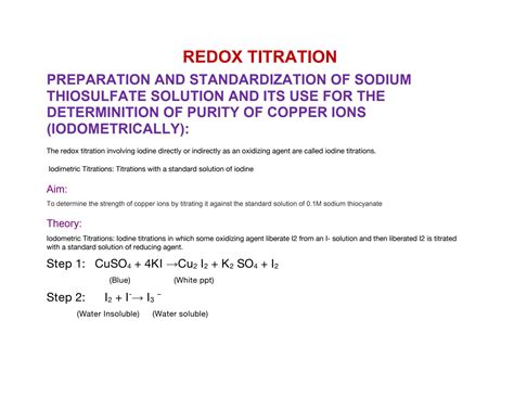 Redox Titration Experiment Class 12 At Brock Kleeberg Blog