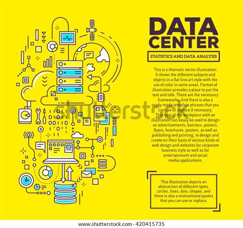Vector Creative Concept Illustration Data Center Stock Vector Royalty Free 420415735