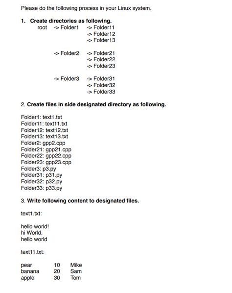 Solved Please Do The Following Process In Your Linux System