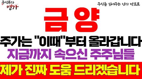 금양 주가전망 주가는 이때부터 올라갑니다 지금까지 속으신 주주님들 제가 진짜 도움 드리겠습니다 금양 금양주가전망