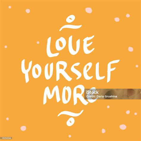 자신을 더 사랑하십시오 만화 일러스트 패션 문구 귀여운 트렌디 한 스타일 디자인 글꼴 빈티지 벡터 손 그린 일러스트 벡터 로고 아이콘입니다 개념에 대한 스톡 벡터 아트 및