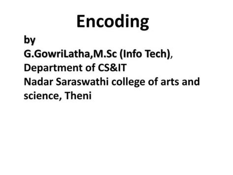 Encoding Ppt