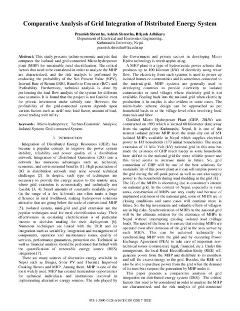 Pdf Comparative Analysis Of Grid Integration Of Distributed Energy System
