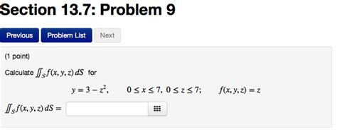 Solved Calculate Integral Integral Sf X Y Z DS For Y Chegg