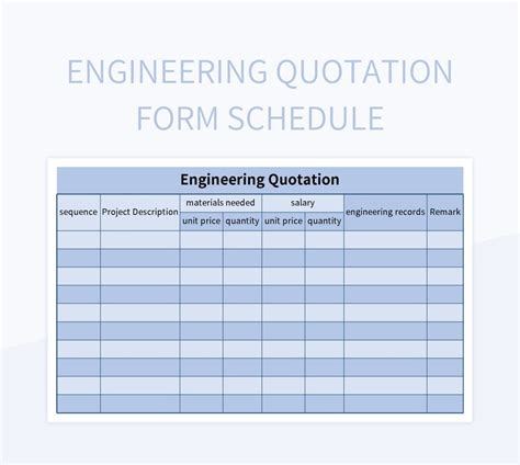 Free Engineering Quotation Form Templates For Google Sheets And Microsoft Excel Slidesdocs
