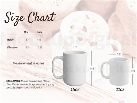 Printify Mug Size Chart Coffee Cup Mockup Coffee Mug Mockup Etsy