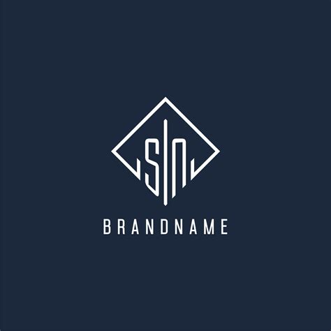 Sn Initial Logo With Luxury Rectangle Style Design 25759520 Vector Art