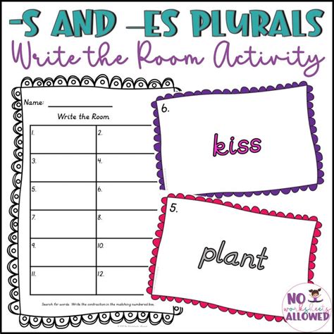 Plural Nouns Adding S And Es Activity NoWorksheetsAllowed