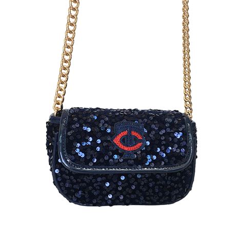 Womens Minnesota Twins Cuce Navy Sequin Crossbody Bag