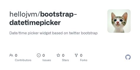 Github Hellojvmbootstrap Datetimepicker Datetime Picker Widget Based On Twitter Bootstrap