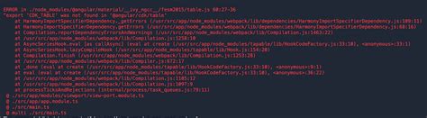 solving angular9 “export cdk table” issue on npm install medium