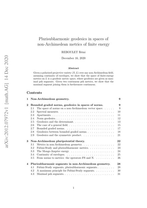 Pdf Plurisubharmonic Geodesics In Spaces Of Non Archimedean Metrics