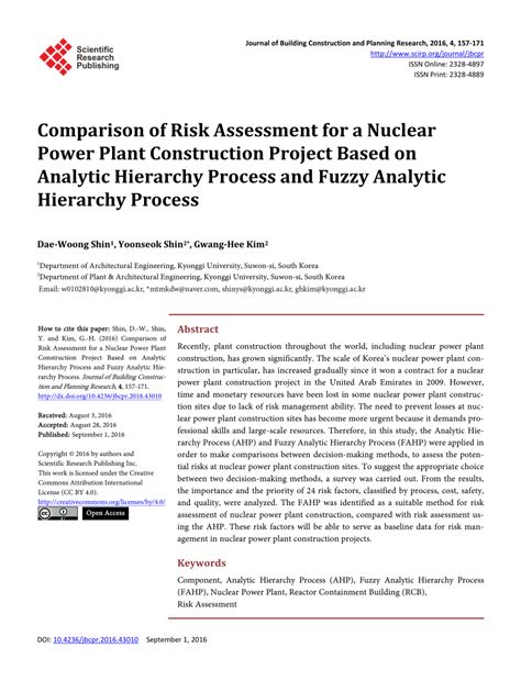 Pdf Comparison Of Risk Assessment For A Nuclear Power Plant