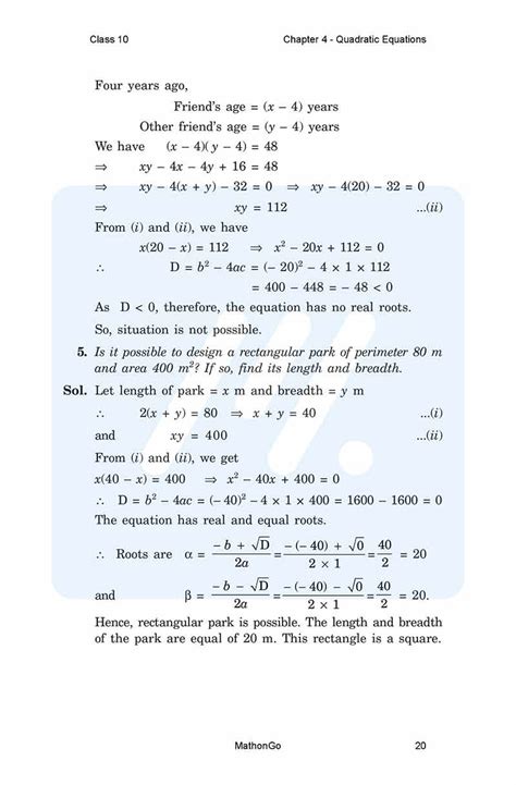 Ncert Solutions For Class 10 Maths Chapter 4 Exercise 4 4 Mathongo