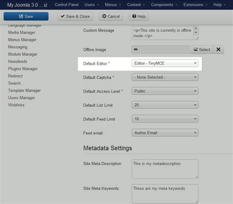How To Change The Default Editor In Joomla InMotion Hosting