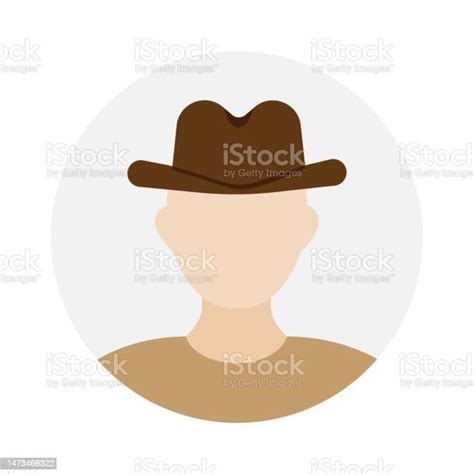카우보이 모자를 쓴 빈 얼굴 아이콘 아바타 벡터 그림입니다 금융에 대한 스톡 벡터 아트 및 기타 이미지 금융 남성 남자 Istock