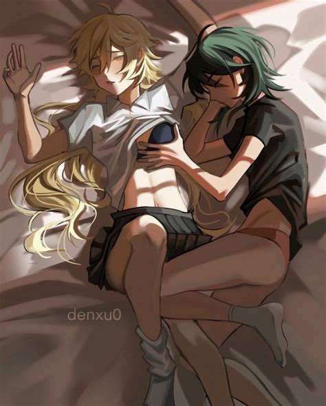 Rule 34 2girls Aether Genshin Impact Ass Bed Blonde Hair Bra Denxu0 Genderbend Genshin