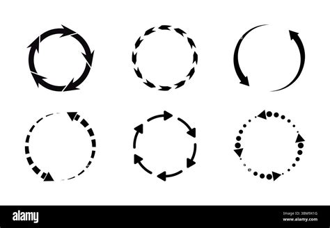 Different Circular Arrows Of Black Color Arrow Clock Wise Rotating