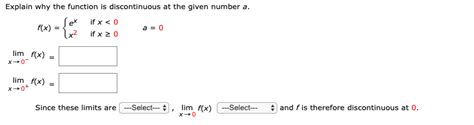 Solved Explain Why The Function Is Discontinuous At The