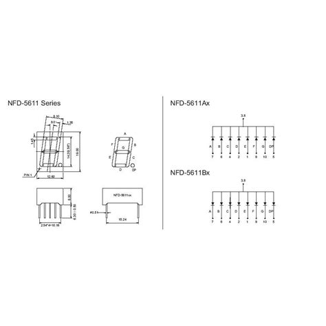 0 56 Inch Seven Segment 1 Digit Red Common Anode 12 7 X 19 1 X 8 1mm 5611bs Cs5611bh