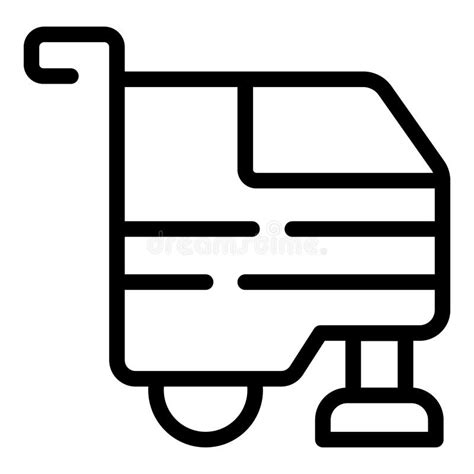 Floor Scrubber Icon Outline Vector Surface Cleaner Vehicle Stock Illustration Illustration Of