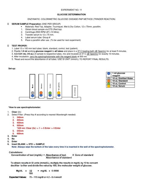 Exp Instructions Pdf Spectrophotometry Experiment