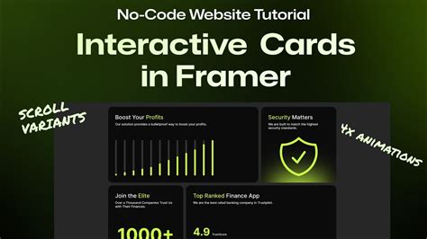 Card Animation In Framer With Scroll Variants No Code Tutorial Youtube