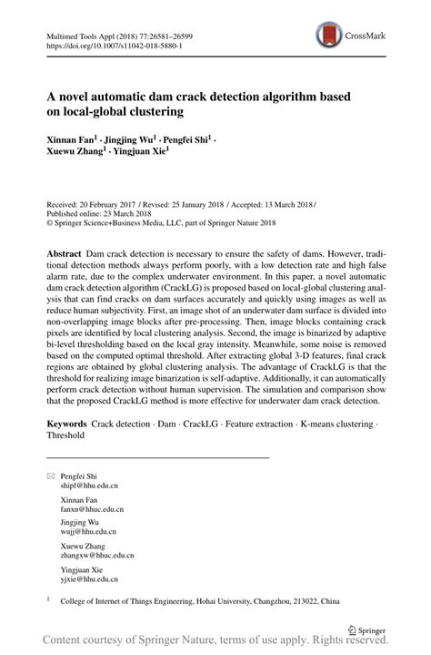 a novel automatic dam crack detection algorithm based on local global