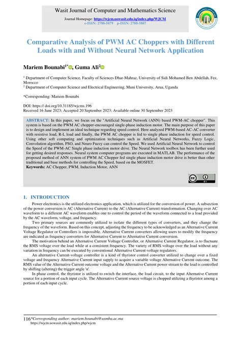 Pdf Comparative Analysis Of Pwm Ac Choppers With Different Loads With And Without Neural