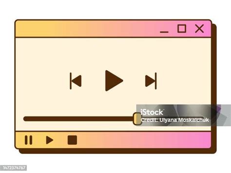 vector y2k video player window nostalgic ui retro vaporwave computer