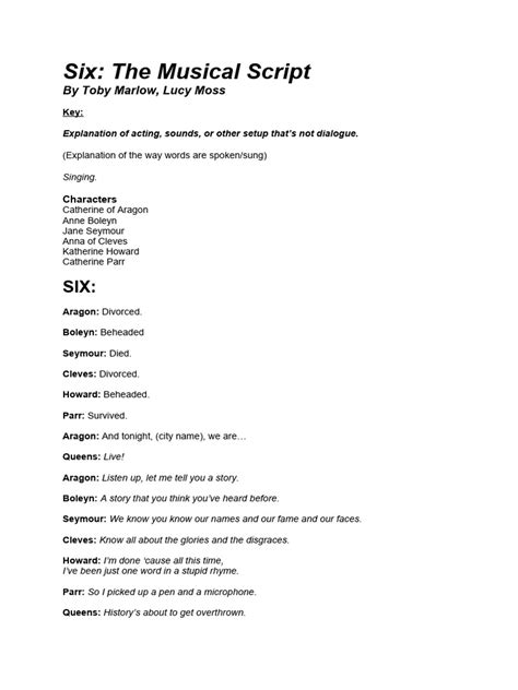 Six Script Pdf Anne Boleyn
