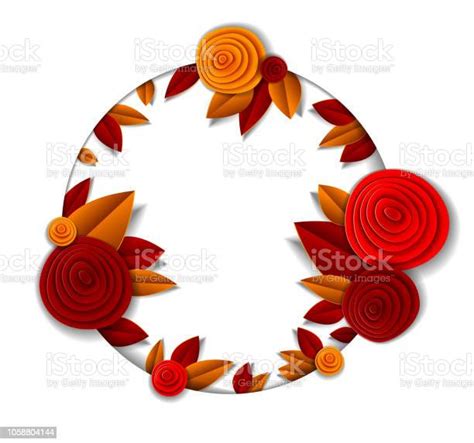 꽃과가 배경 종이 스타일 텍스트 벡터가 꽃 그림 복사 공간을 잘라 나뭇잎 청첩장 또는 낭만주의 인사말 카드입니다 3차원 형태에 대한 스톡 벡터 아트 및 기타 이미지 Istock