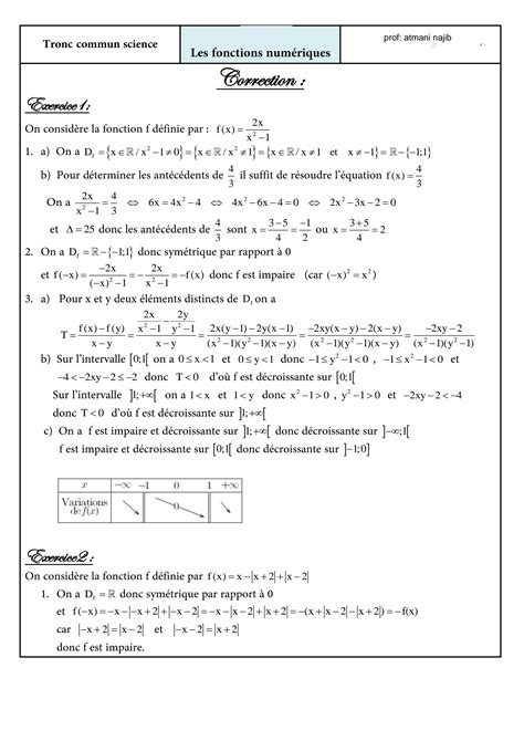 SOLUTION Generalites Sur Les Fonctions Corrige Serie D Exercices Studypool