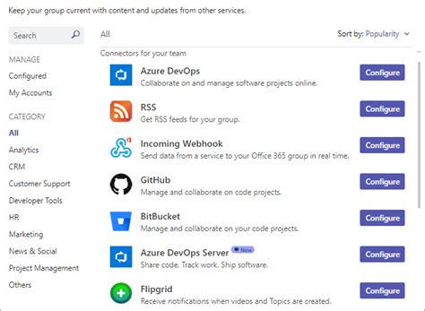 Manage Microsoft 365 Connectors And Custom Connectors Microsoft Teams