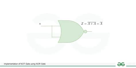 implementation of not gate using nor gate geeksforgeeks