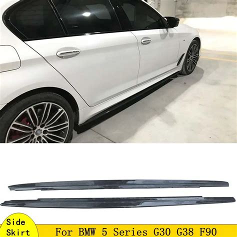 탄소 섬유 사이드 스커트 Bmw 5 시리즈 F90 M5 G30 G31 G38 사이드 윙 범퍼 익스텐션 립 스플리터 바디 키트