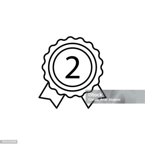 메달 숫자 두 번째 아이콘입니다 모바일 개념 및 웹 애플 리 케이 션 그림에 대 한 상 표시의 요소입니다 웹사이트 디자인 및 개발 응용 프로그램 개발에 대 한 얇은 라인