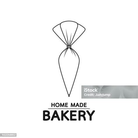 베이커리 로고 파이핑 크림 케이크 로고 디자인 실리콘 파이핑 크림 케이크 낙서 기호 가방에 대한 스톡 벡터 아트 및 기타 이미지 가방 관 튜브 아이싱 Istock