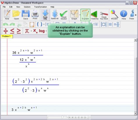 Algebrator Simplifying Exponential Expressions