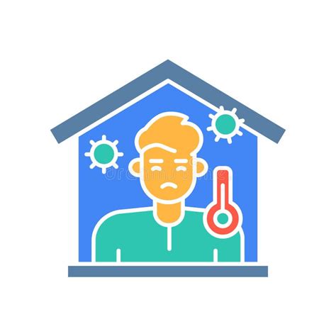Home Isolation Color Flat Icon For Digital And Print Projects Stock Illustration Illustration