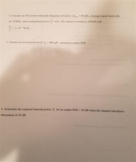 Solved Max 5 Consider An Fm System With Peak Frequency